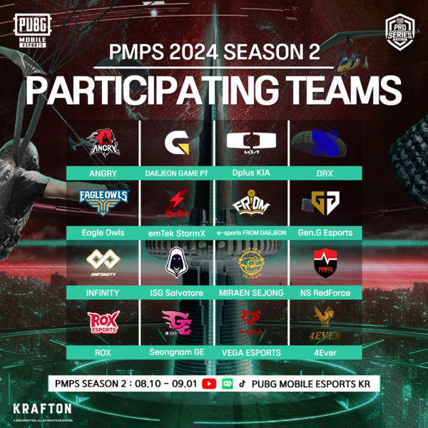크래프톤, 'PMPS 2024 시즌2' 10일 개막
